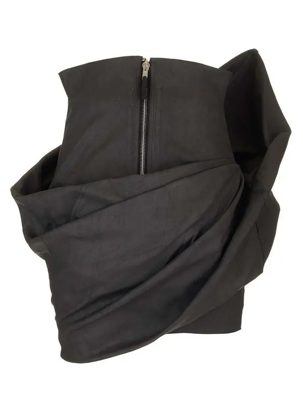 Rick Owens Sleeveless Asymmetrical Top With Back Zip Closure