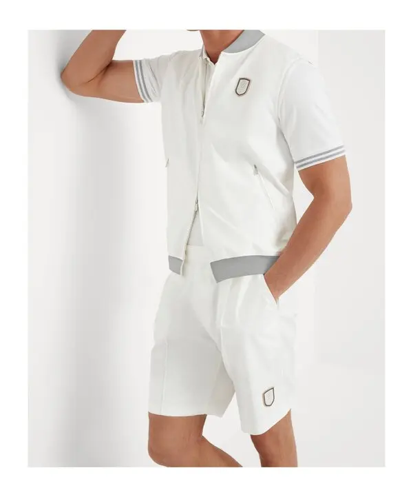 Brunello Cucinelli Tennis Badge Stripe Sweatshirt