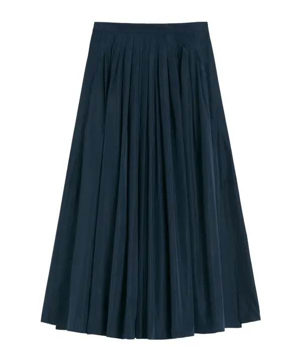 Max Mara Pleated Taffeta Skirt - Ultramarine Blue