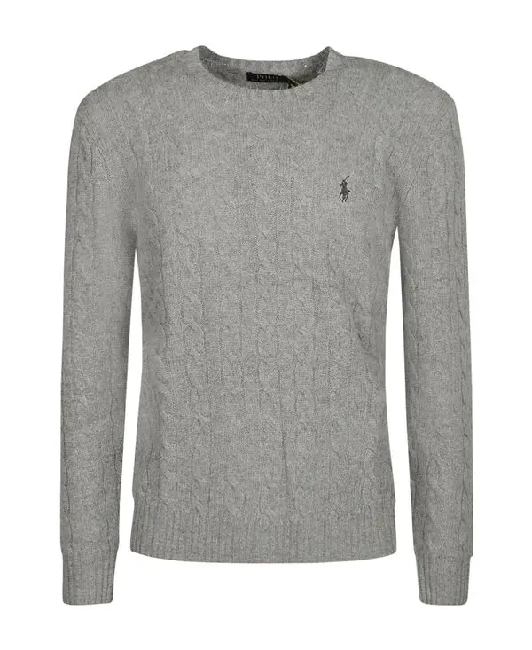 Polo Ralph Lauren Cable-knit Jumper With Embroidered Pony - Gray