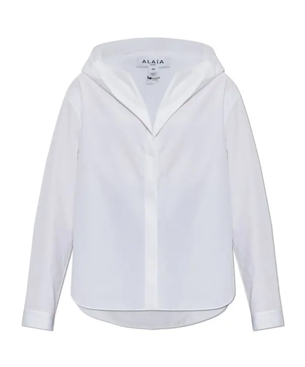 Alaïa Hooded Long Sleeve Shirt