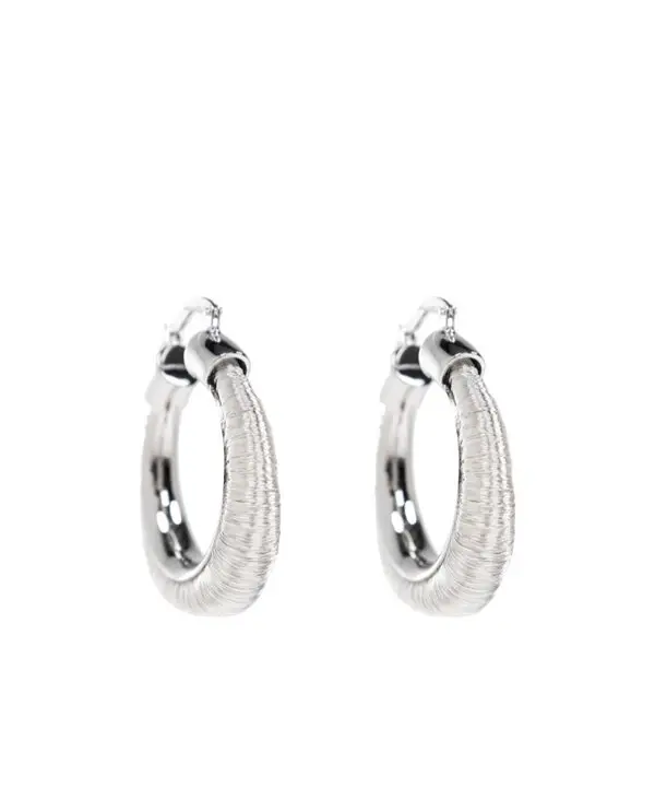 JIL SANDER Sculptural Hoop Earrings - Silver