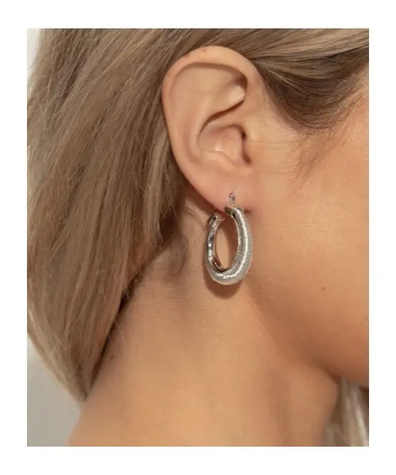 JIL SANDER Sculptural Hoop Earrings