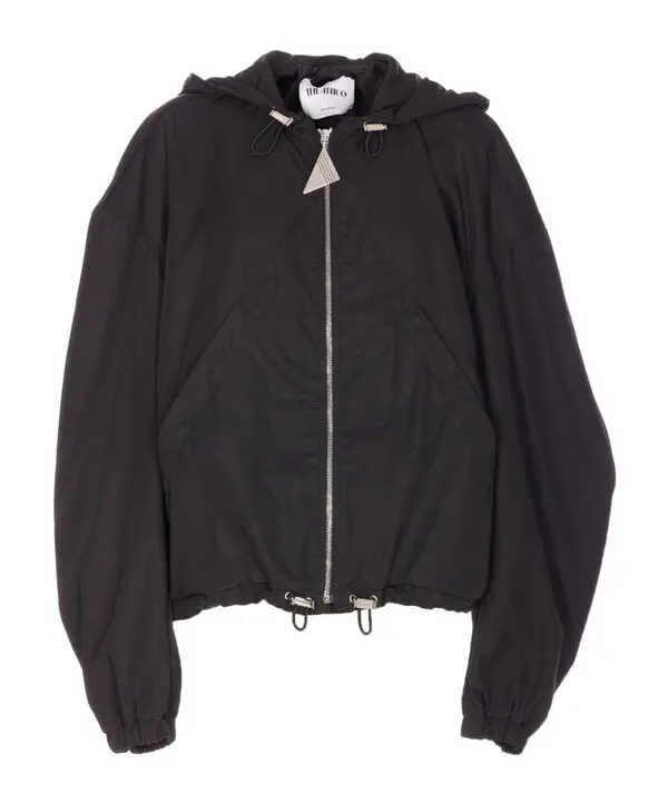 Attico Zip-up Hooded Jacket - Black