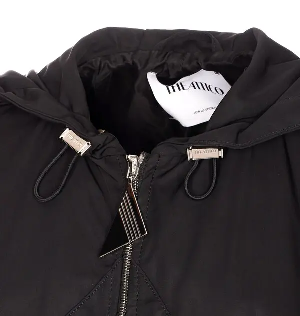 Attico Zip-up Hooded Jacket - Black