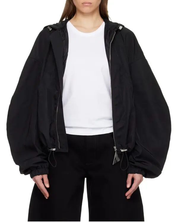 Attico Zip-up Hooded Jacket - Black