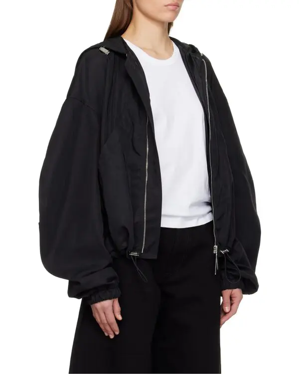 Attico Zip-up Hooded Jacket - Black