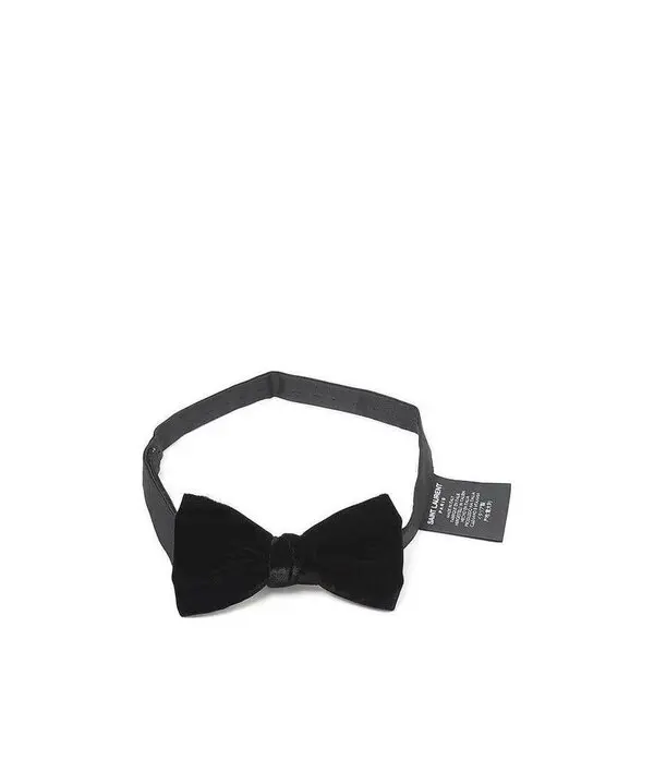 Saint Laurent Velvet Bow Tie - Black