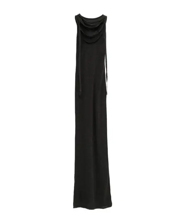 Paloma Wool Crewneck Maxi Dress With Draped Neckline - Khaki