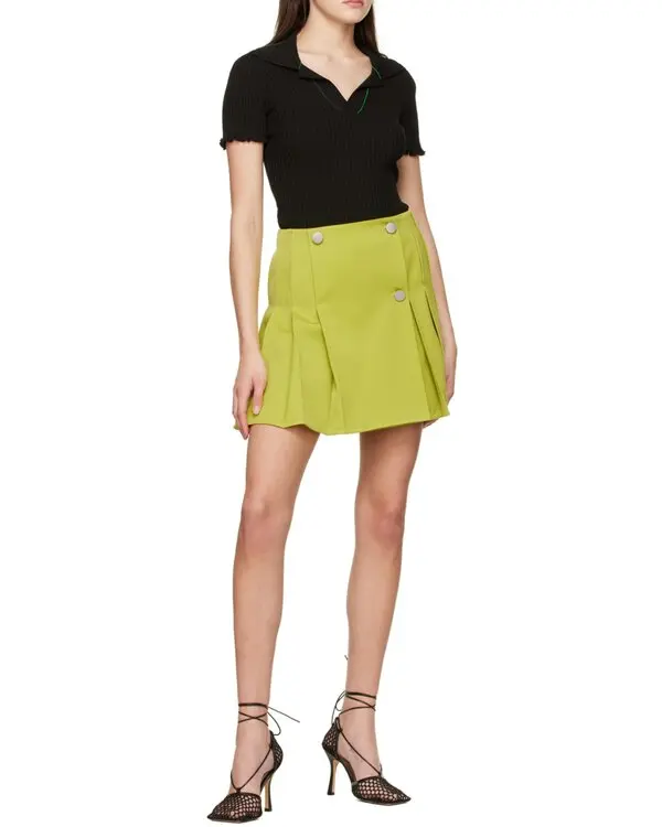 Bottega Veneta High Waist Pleated Mini Skirt