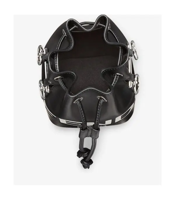 Fendi Leather Mini Bucket Bag With Alphabet Print