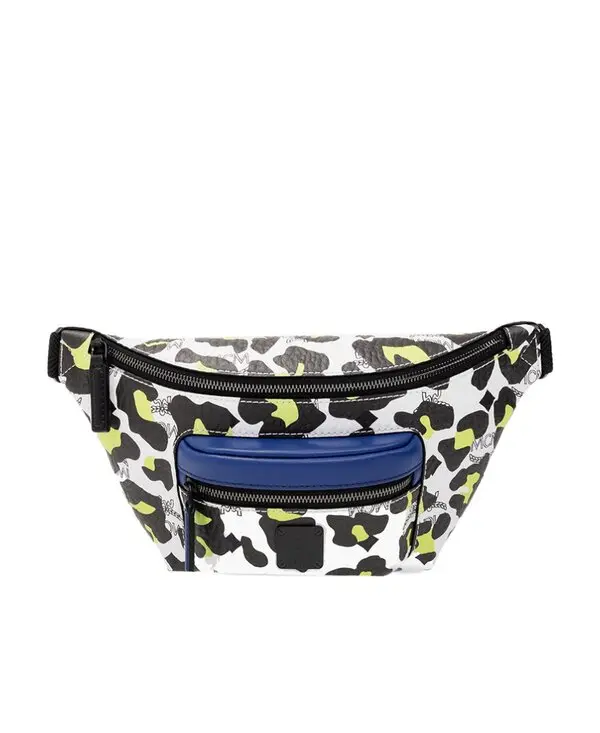Mcm Leopard Print Zipped Belt Bag