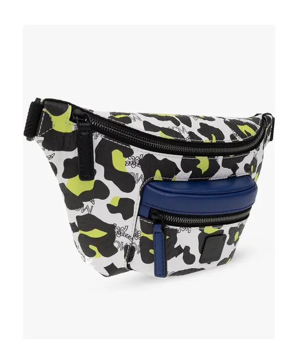 Mcm Leopard Print Zipped Belt Bag