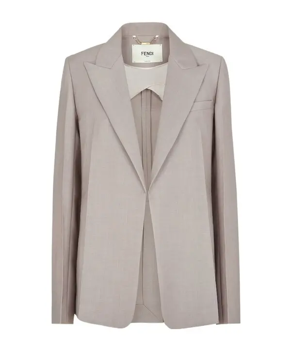 Fendi Single-breasted Tailored Blazer - Grey