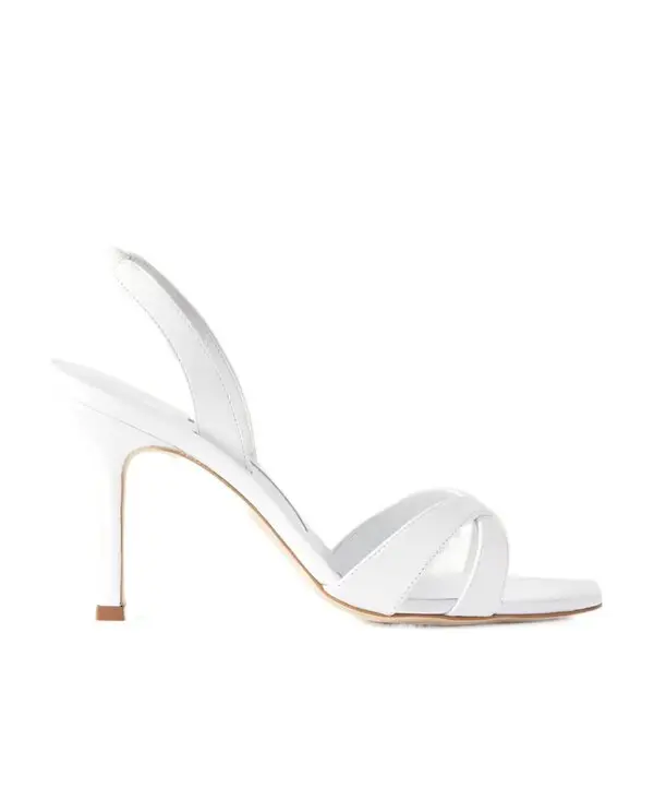 Manolo Blahnik Callasli 90 Stiletto Sandals - White