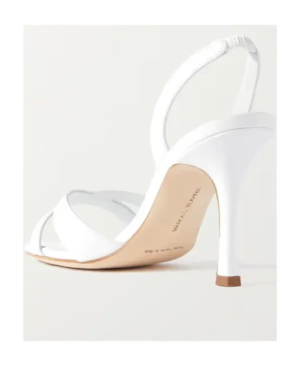 Manolo Blahnik Callasli 90 Stiletto Sandals - White