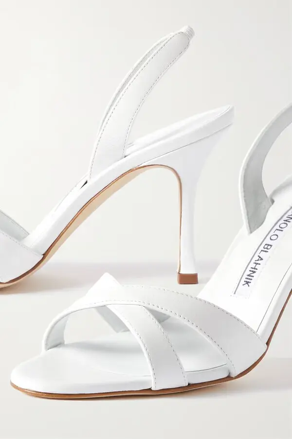 Manolo Blahnik Callasli 90 Stiletto Sandals - White