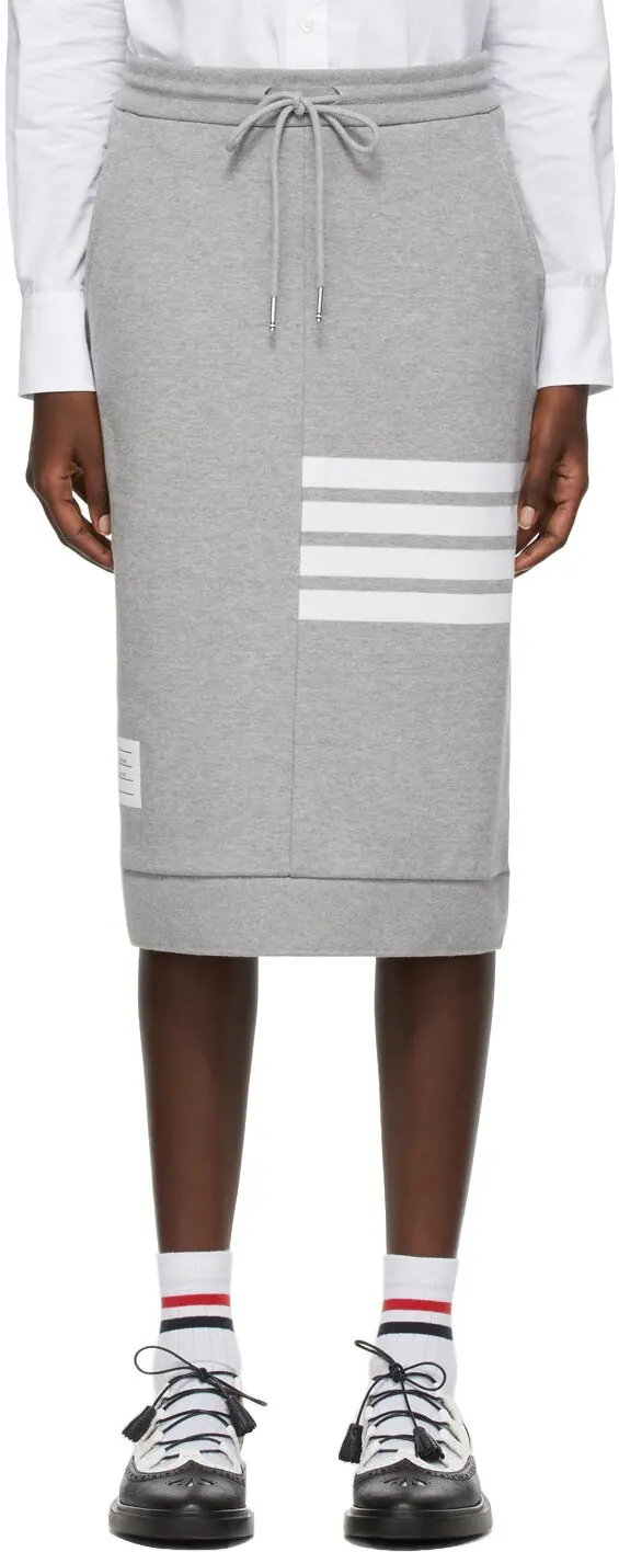 Thom Browne 4-bar Fitted Midi Skirt