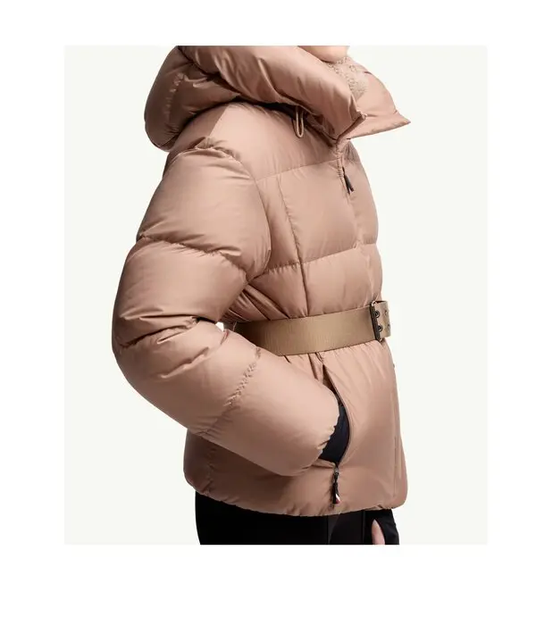 Moncler Nisene Zip-up Belted Down Jacket - Pink