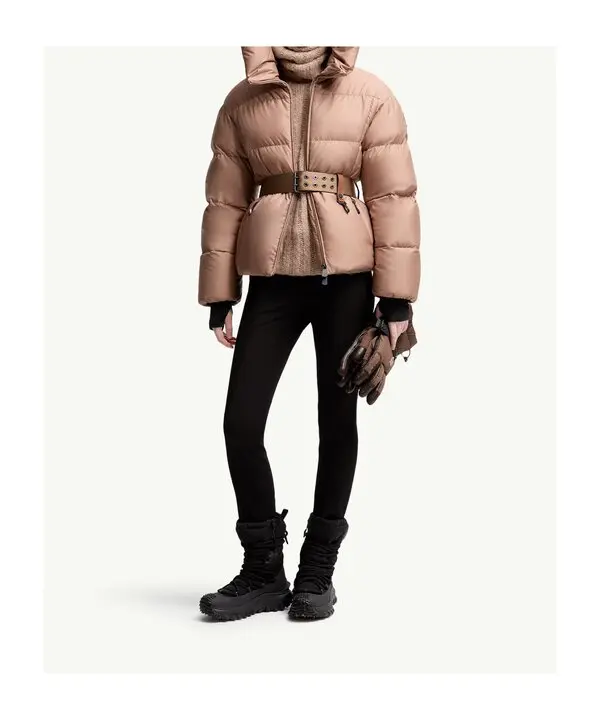 Moncler Nisene Zip-up Belted Down Jacket - Pink