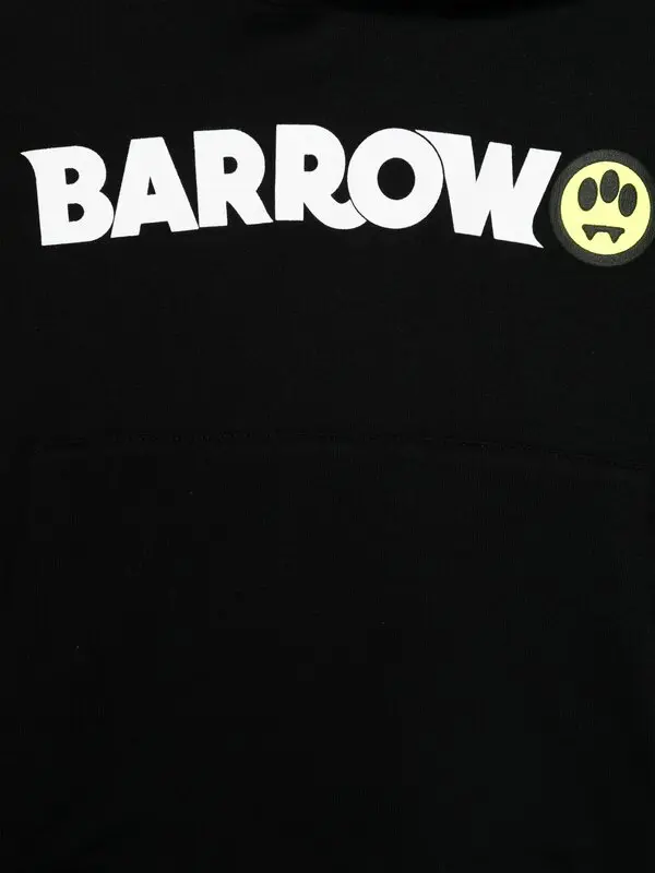 BARROW Logo Print Hoodie - Black