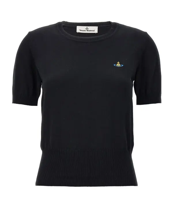 VIVIENNE WESTWOOD Orb Embroidered Knitted Top