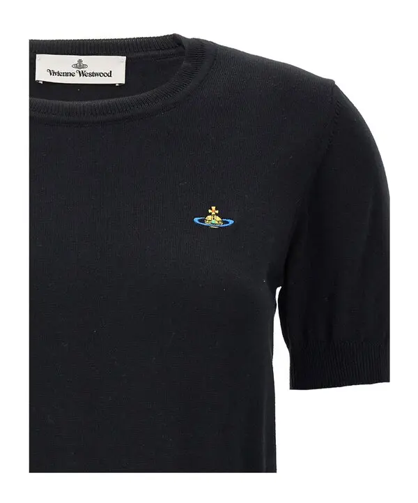 VIVIENNE WESTWOOD Orb Embroidered Knitted Top