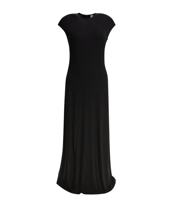 TOTEME Short-sleeved Crewneck Maxi Dress - Black