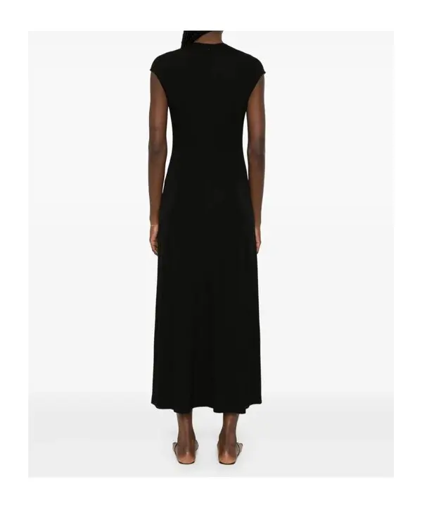 TOTEME Short-sleeved Crewneck Maxi Dress - Black
