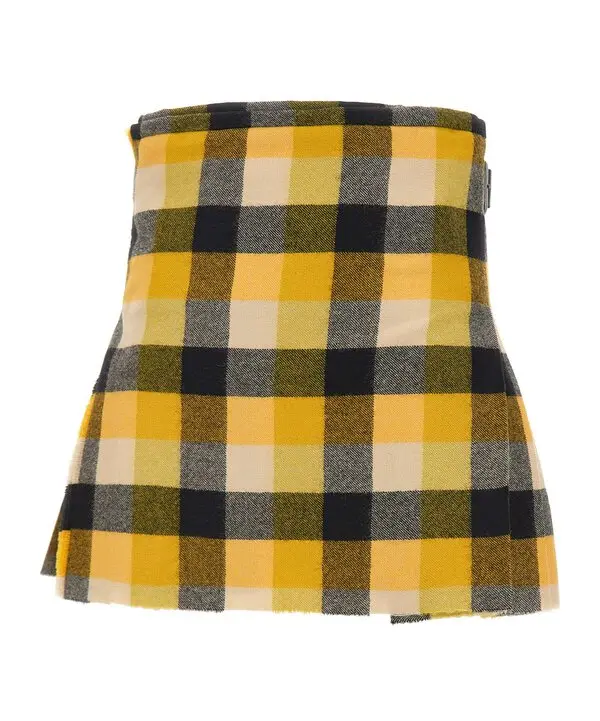 VIVIENNE WESTWOOD Checked Pleated Skirt - Yellow