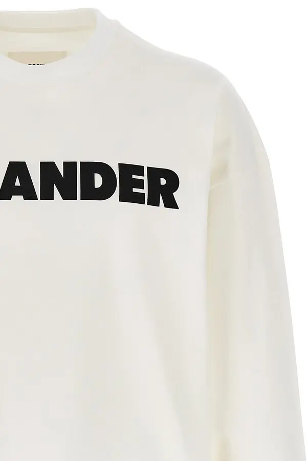 JIL SANDER Logo Printed Crewneck Sweatshirt - White