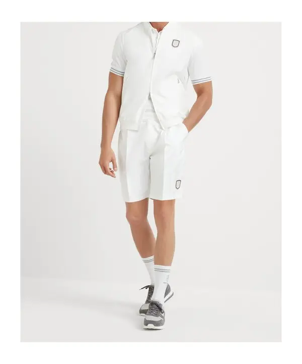 Brunello Cucinelli Logo Patch Bermuda Shorts - White