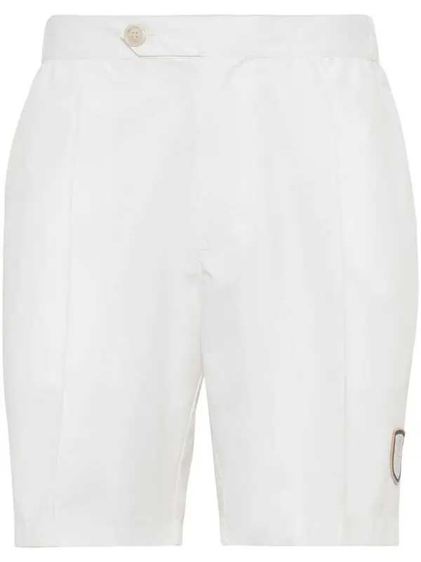 Brunello Cucinelli Logo Patch Bermuda Shorts - White