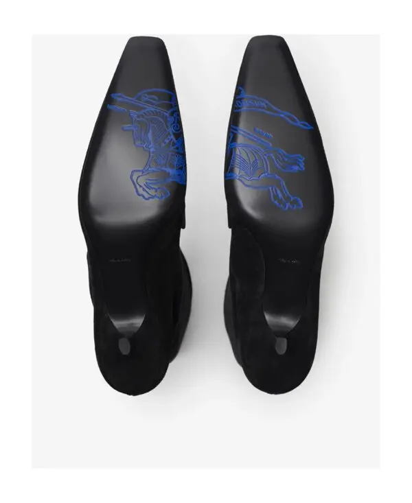 Burberry Square-toe Knee-high Boots With Bow Detailing