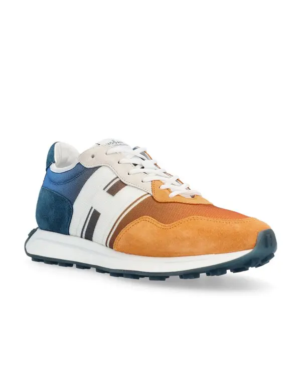 Hogan Round Toe Panelled Sneakers - White