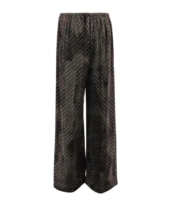 Dries Van Noten Printed Elastic Waist Trousers - Black