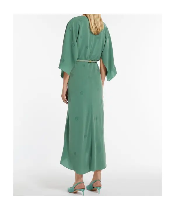 Max Mara Embellished V-neck Short-sleeved Dress