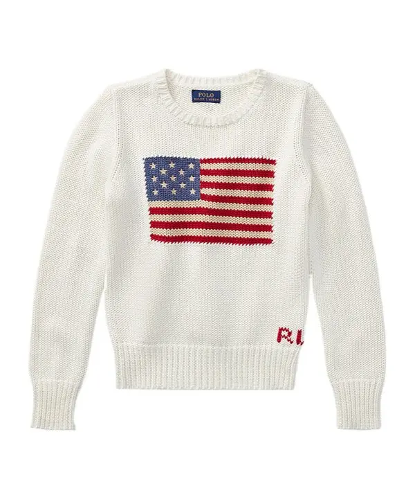 Ralph Lauren Embroidered Flag Pullover Sweater