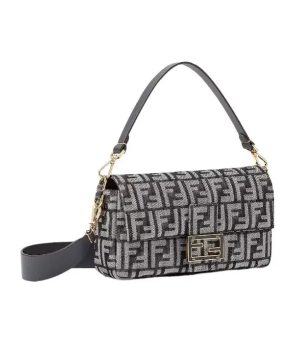 Fendi Jacquard Baguette Shoulder Bag - Blue