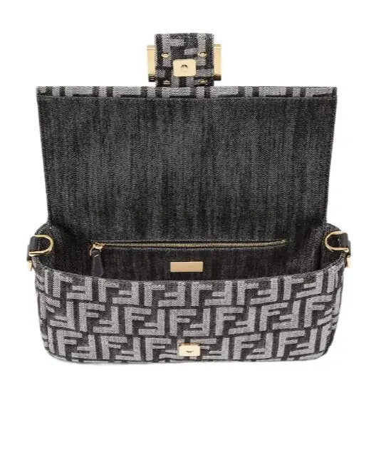 Fendi Jacquard Baguette Shoulder Bag - Blue