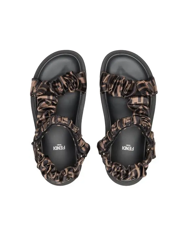 Fendi Ff Motif Sandals - Black