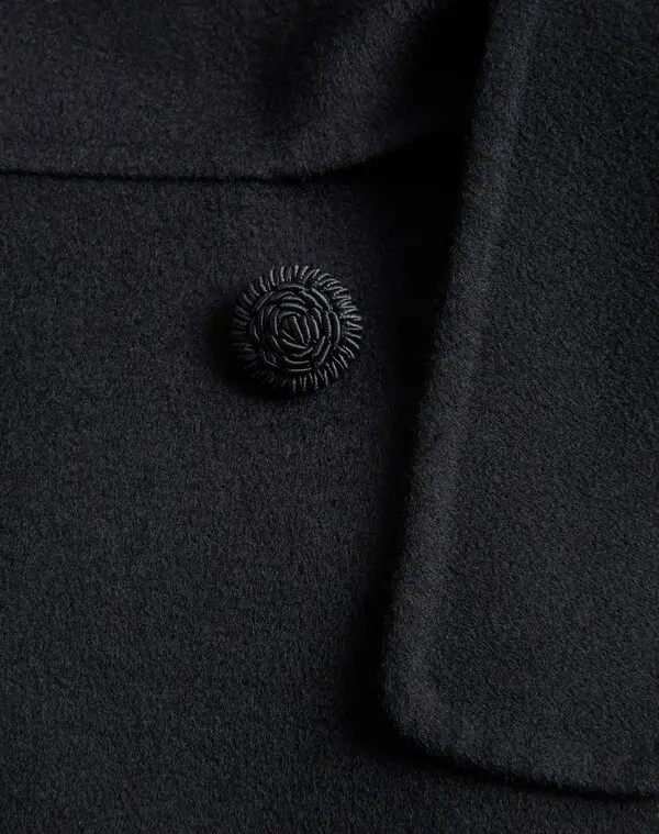 Valentino Garavani Faux Fur-trimmed Double-breasted Coat