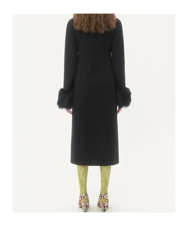 Valentino Garavani Faux Fur-trimmed Double-breasted Coat