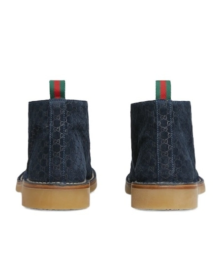 Gucci Web Gg Suede Ankle Boots