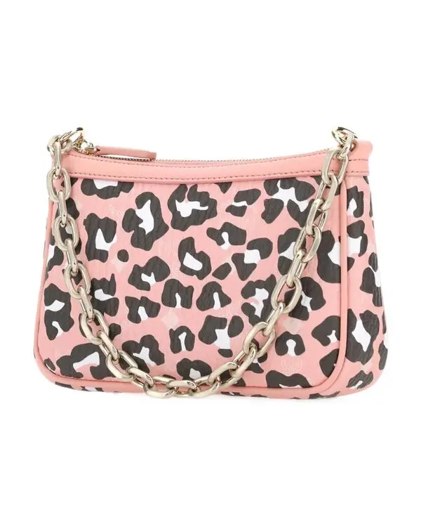 Mcm Leopard Printed Chain-linked Mini Shoulder Bag