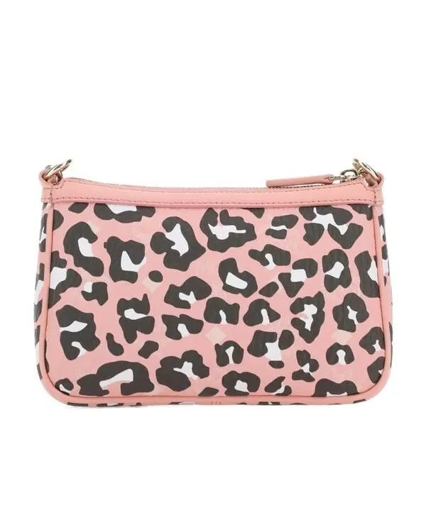 Mcm Leopard Printed Chain-linked Mini Shoulder Bag