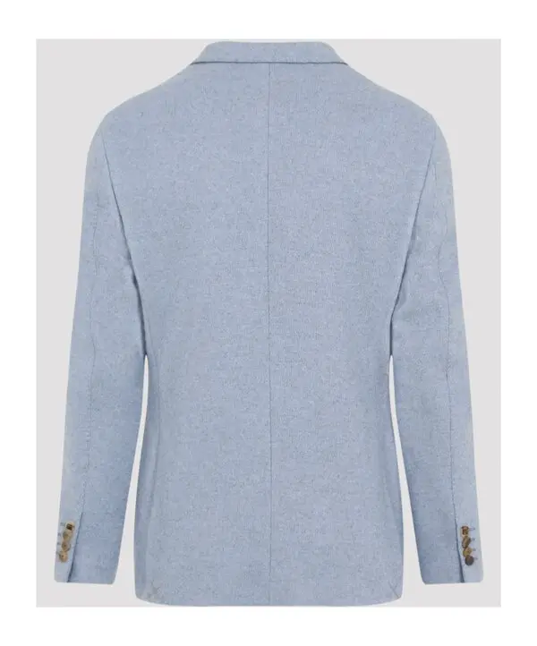 Etro Logo Patch Single-breasted Blazer - Light Blue