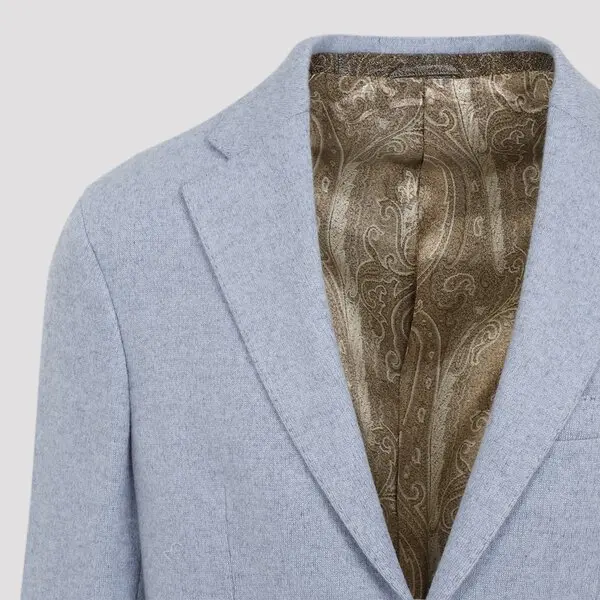 Etro Logo Patch Single-breasted Blazer - Light Blue