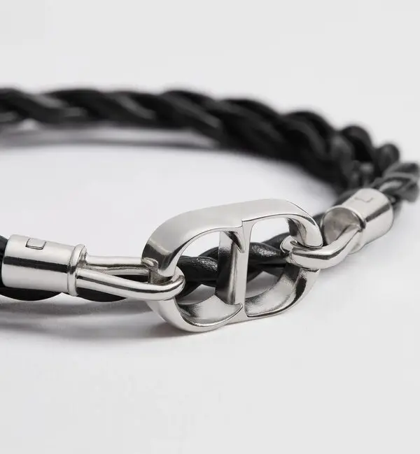 Dior Cd Icon Woven Double Bracelet - Black