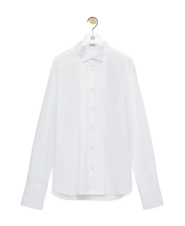 Loewe Pleated Cotton Shirt - White